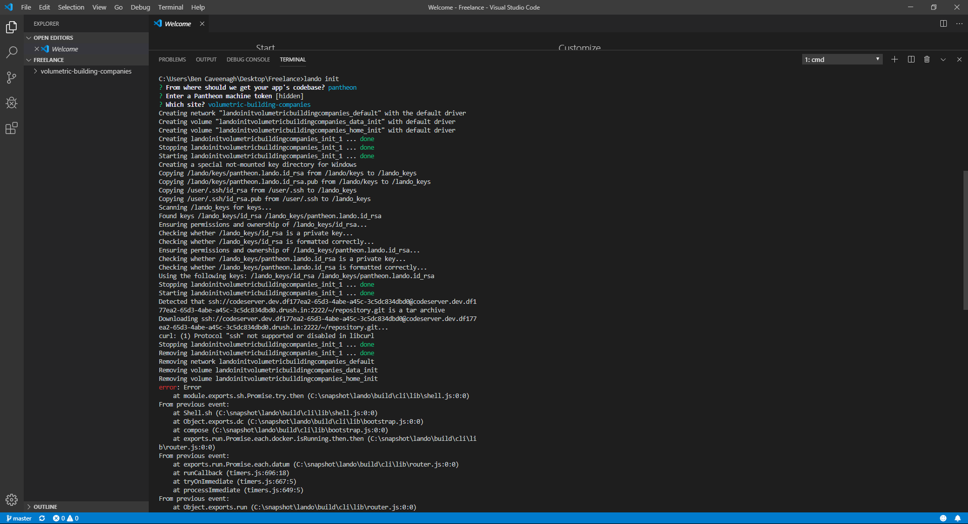 Lando init on existing Pantheon site causing an error · Issue #1763 · lando/lando · GitHub
