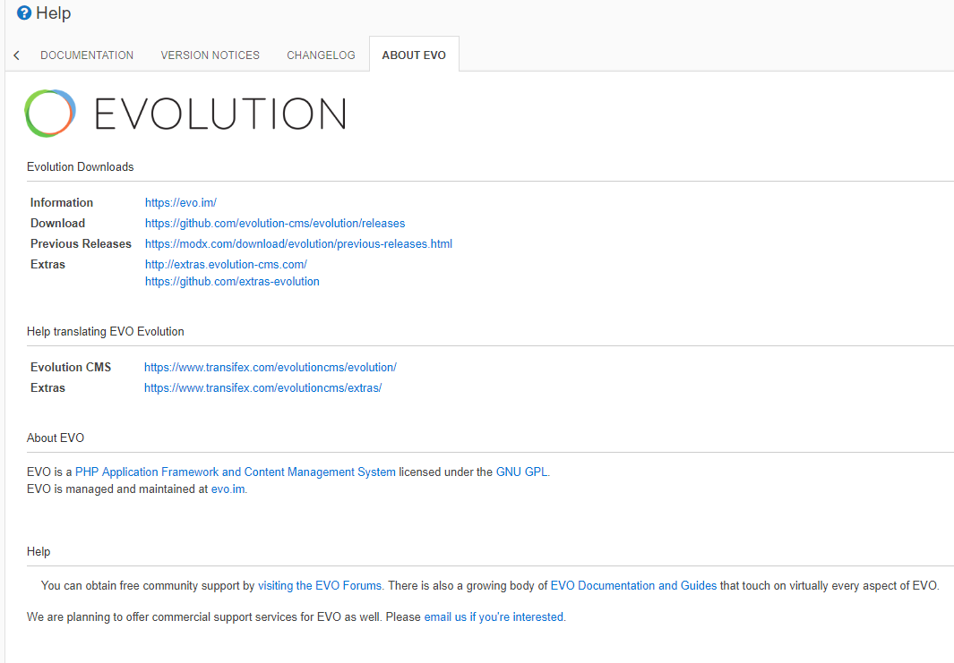 Default Manager Help Pages Need Updating For Evo Cms · Issue 82 · Evolution Cms Evolution · Github