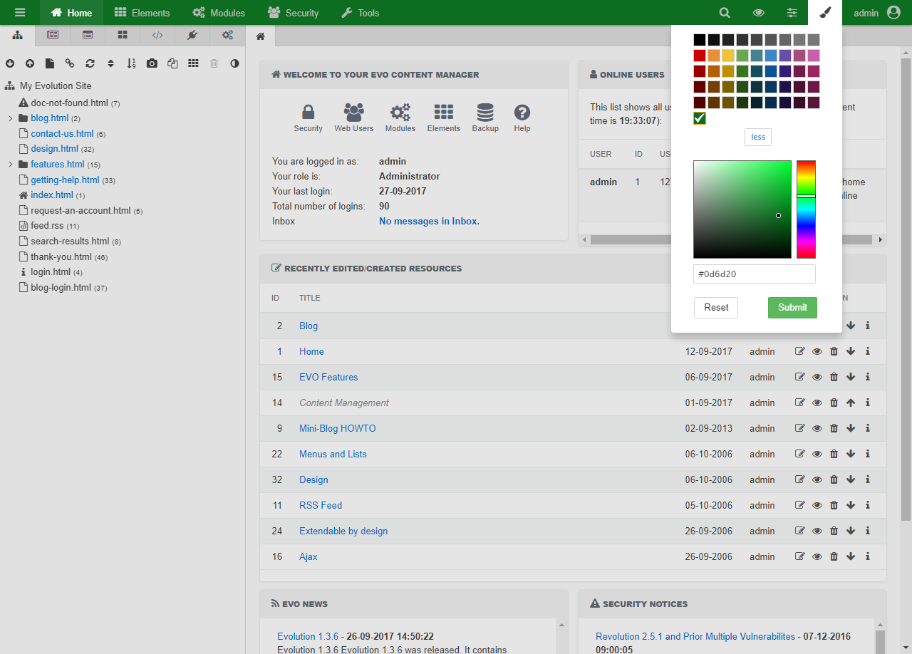 Enhancement - Menu Colour Switcher · Issue #266 · evolution-cms ...