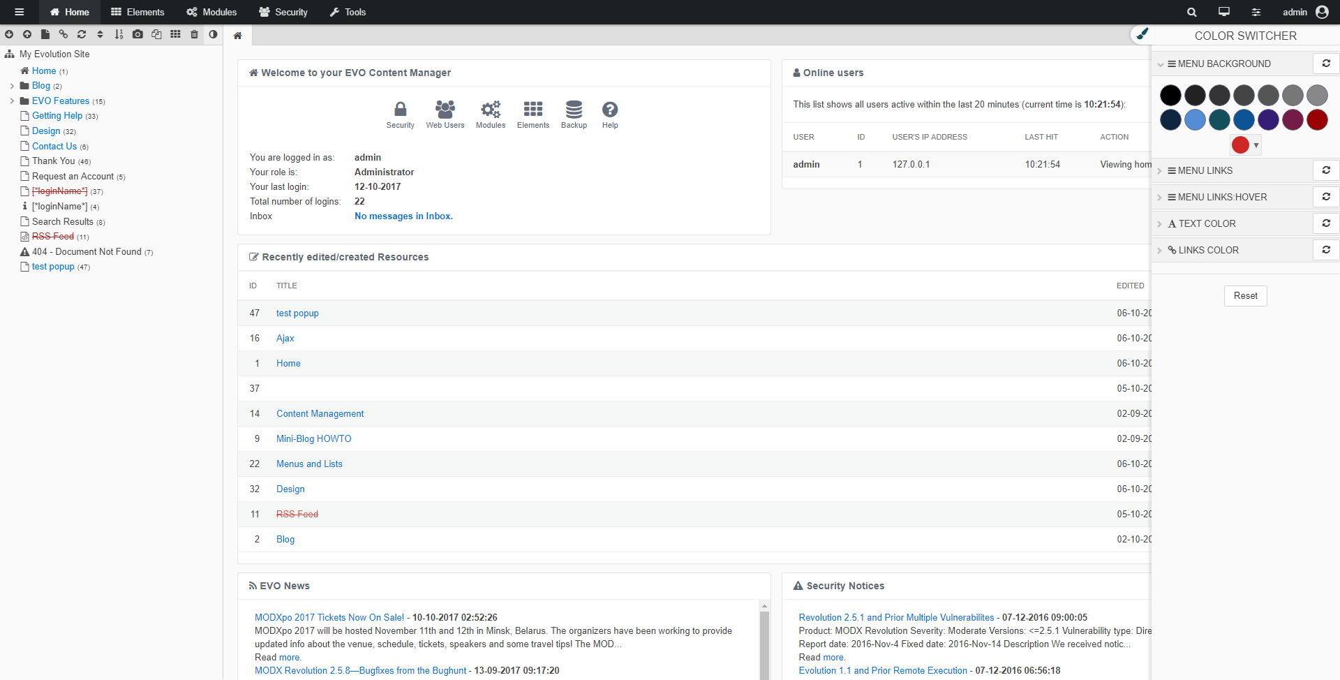 Enhancement - Menu Colour Switcher · Issue #266 · evolution-cms ...
