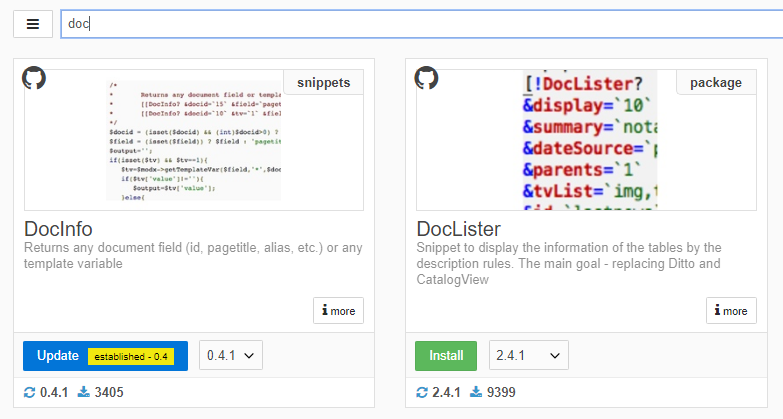 Evo 1.4.6, Doclister 2.4.1 DocInfo 0.4.1 · Issue #880 · evolution-cms/evolution · GitHub