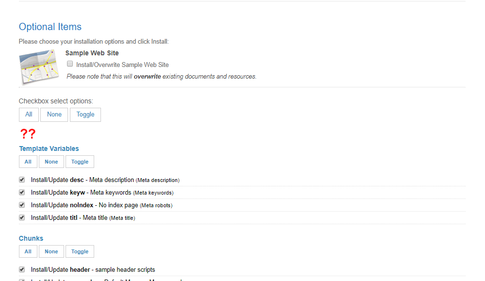 Evo setup > EVO startup template option · Issue #883 · evolution-cms ...