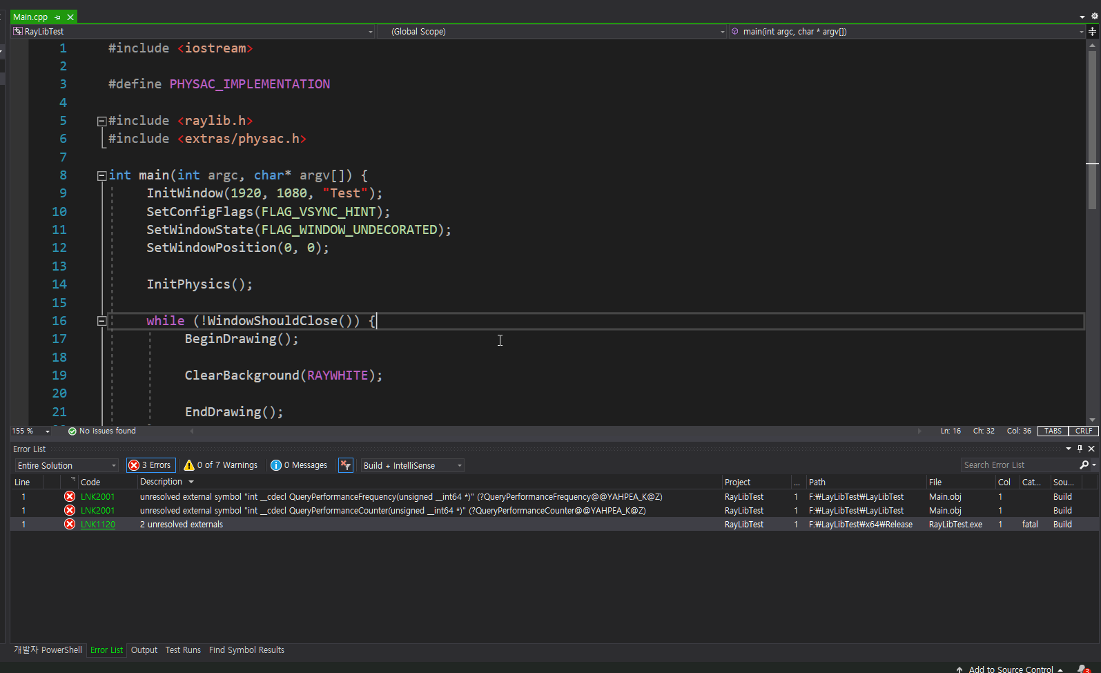 [physac] QueryPerformance... functions are not defined. · Issue #1918 ...