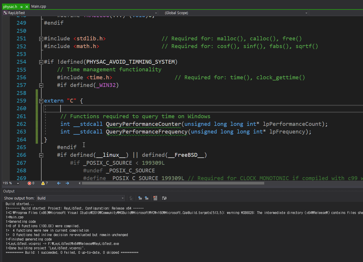 [physac] QueryPerformance... functions are not defined. · Issue #1918 · raysan5/raylib · GitHub