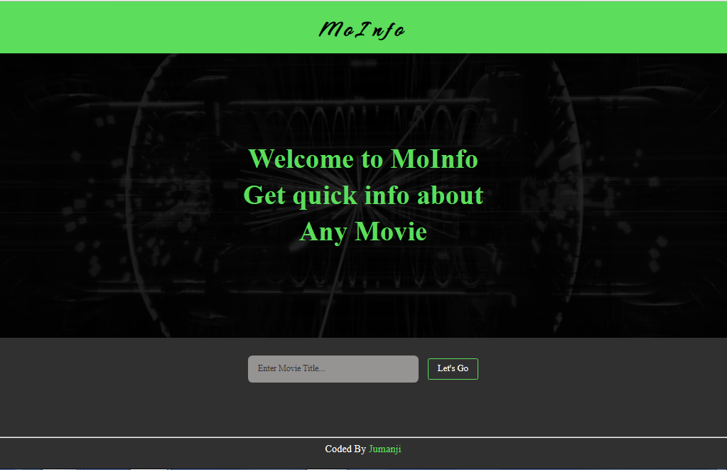 GitHub - Jumanjigobez/MoInfo: A Simple Movie Web Search App. Get Quick ...