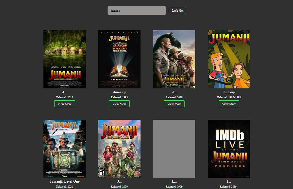 GitHub - Jumanjigobez/MoInfo: A Simple Movie Web Search App. Get Quick ...