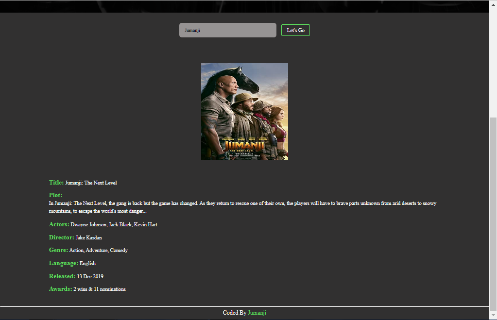 GitHub - Jumanjigobez/MoInfo: A Simple Movie Web Search App. Get Quick ...