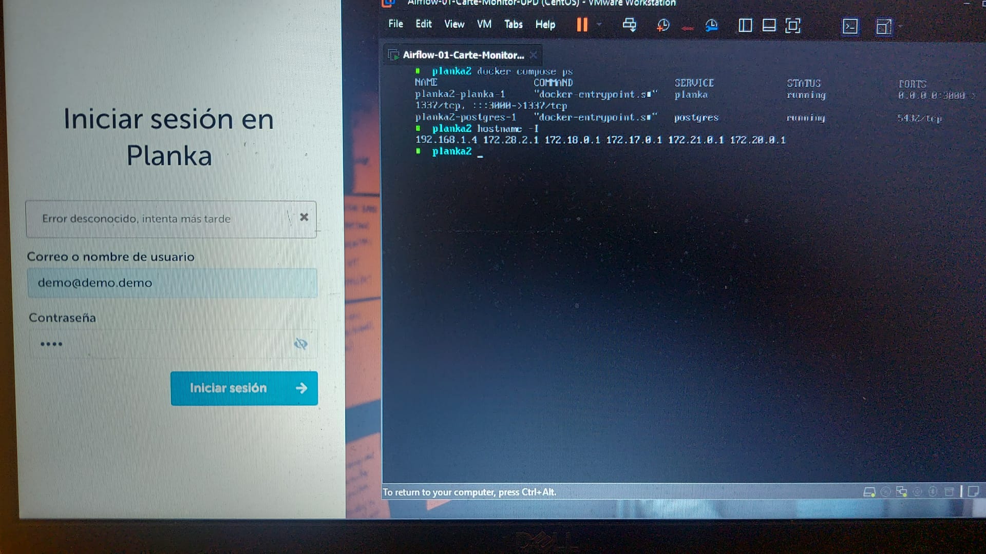 Service up but I can not login because it rejects the entry of ...