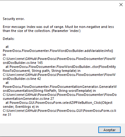 Index out of range · Issue #32 · modery/PowerDocu · GitHub