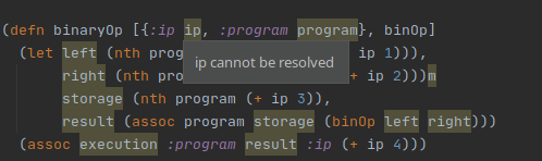 cannot be resolved in :or in map destructuring · Issue #1567 · cursive-ide/cursive · GitHub