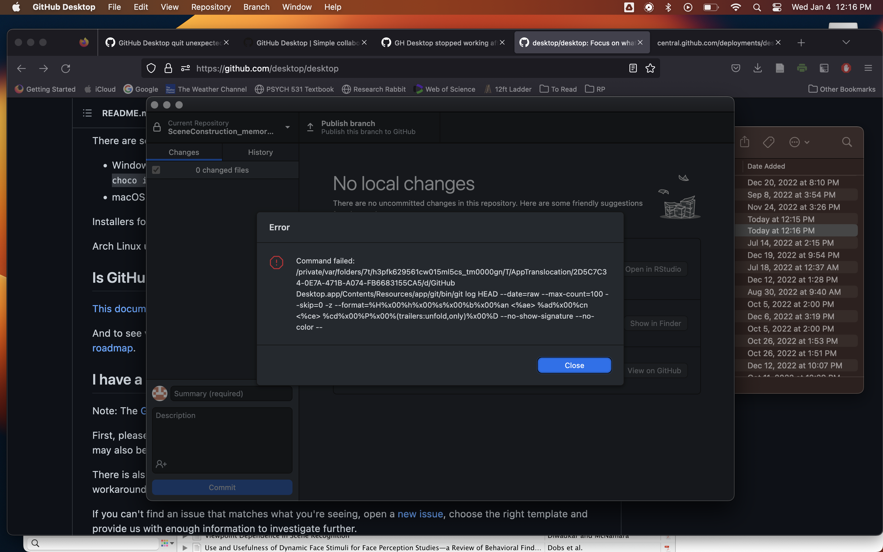 Command Failed error upon opening app · Issue #15865 · desktop/desktop · GitHub