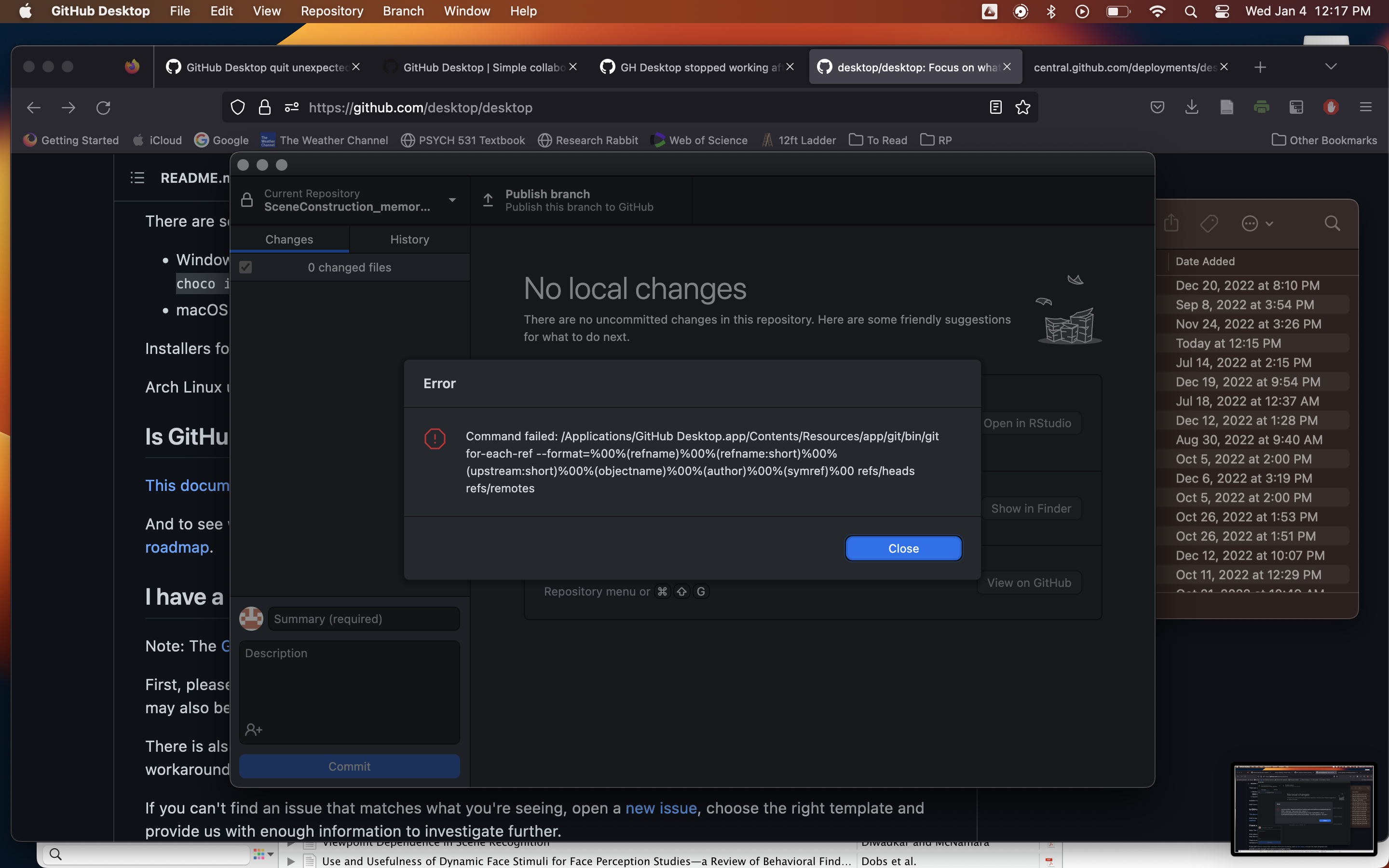 Command Failed error upon opening app · Issue #15865 · desktop/desktop · GitHub