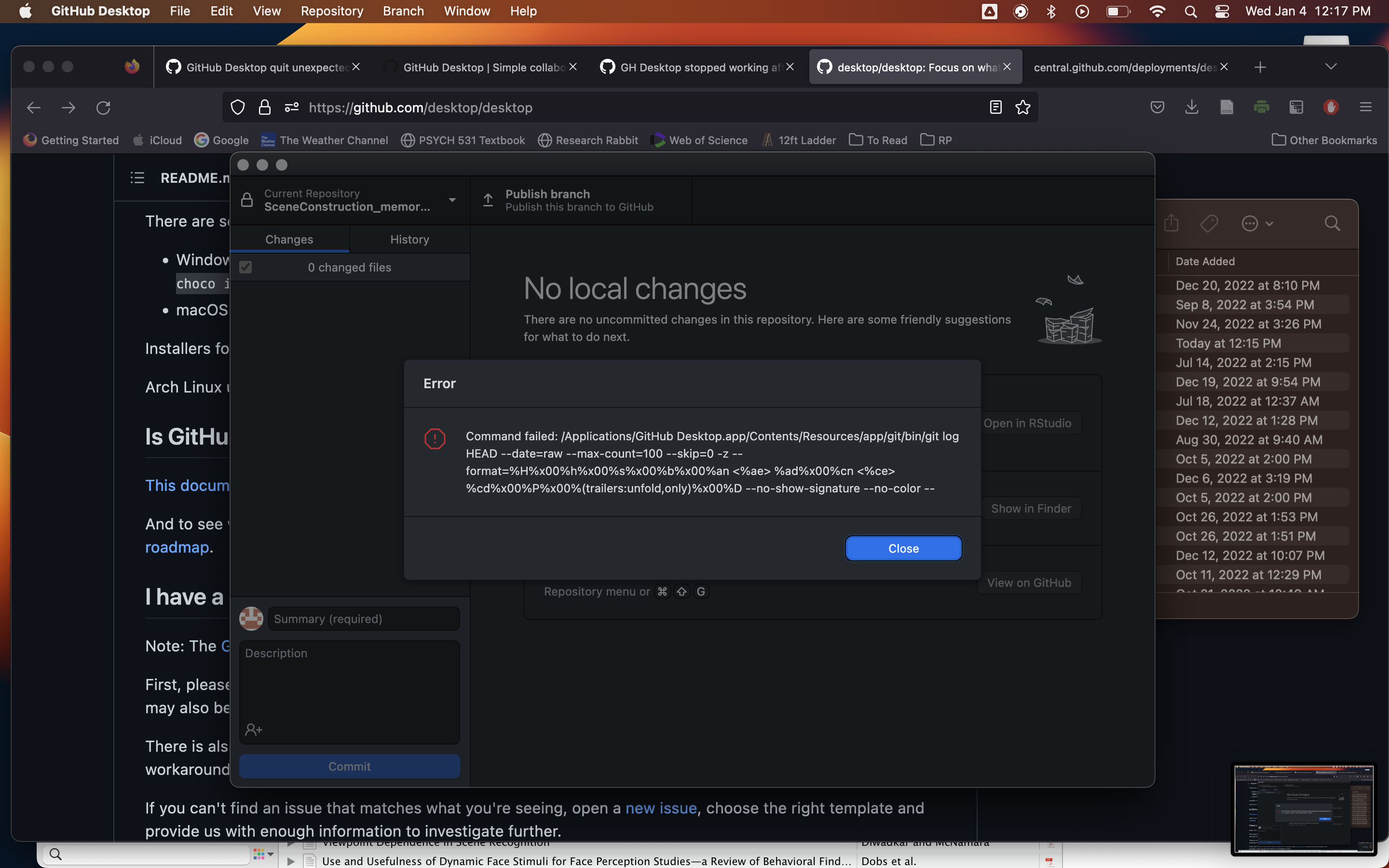Command Failed error upon opening app · Issue #15865 · desktop/desktop · GitHub