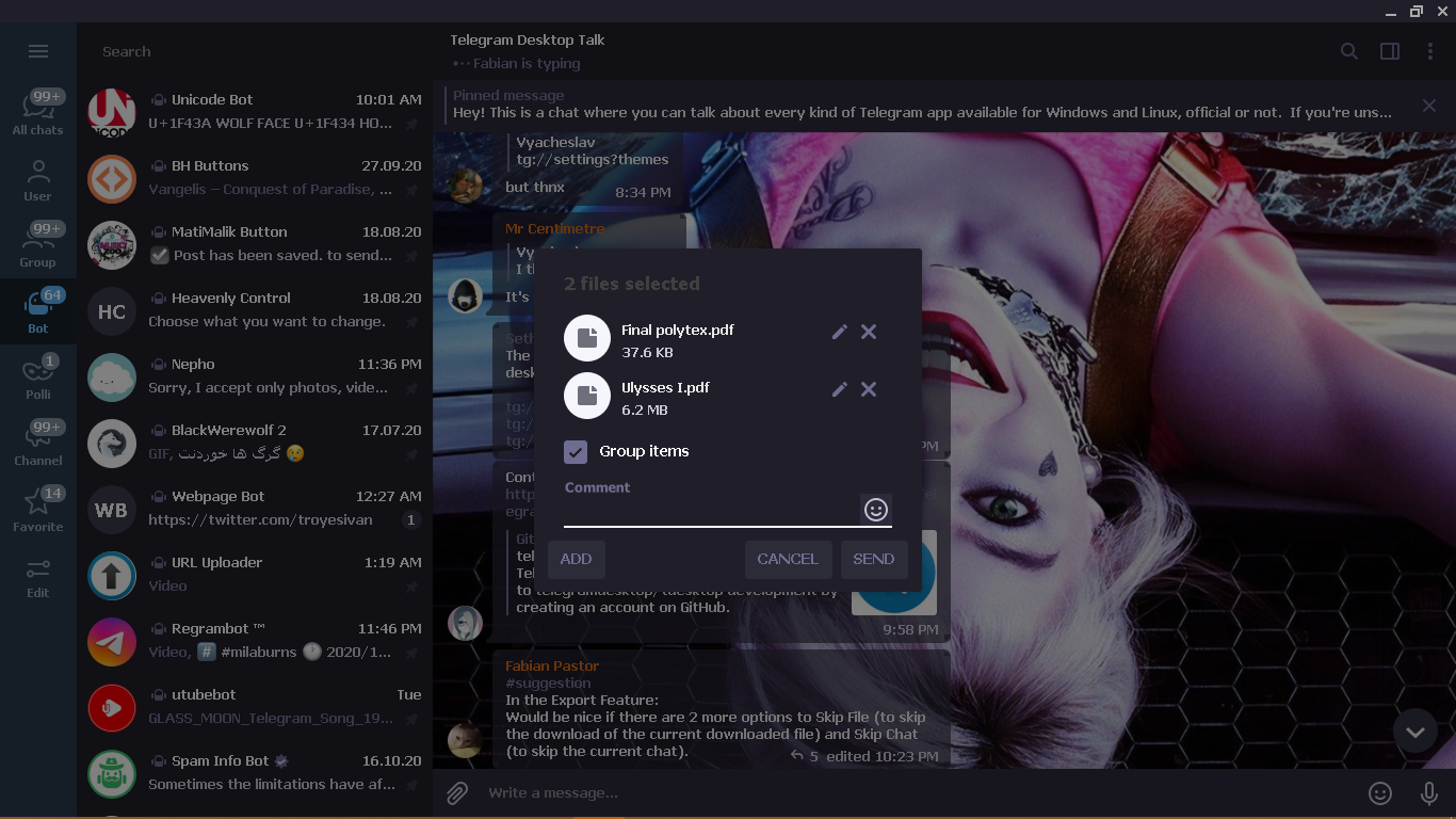 [Feature Request] Add text Caption before sending File Albums · Issue #8992 · telegramdesktop ...