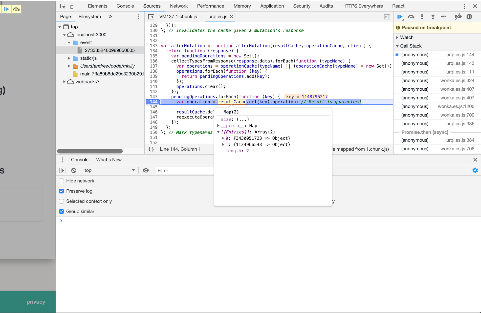 Cannot Read Property Operation Of Undefined In `aftermutation