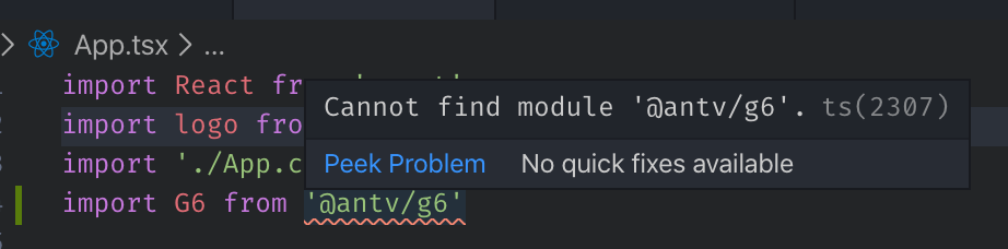 create-react-app --template typescript Cannot find module '@antv/g6' · Issue #1155 · antvis/G6 ...