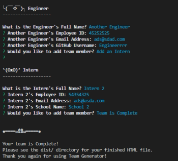GitHub - arielle-elak/Team-Profile-Generator