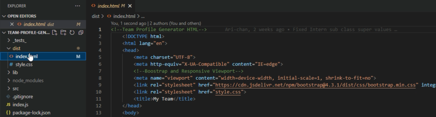 GitHub - arielle-elak/Team-Profile-Generator