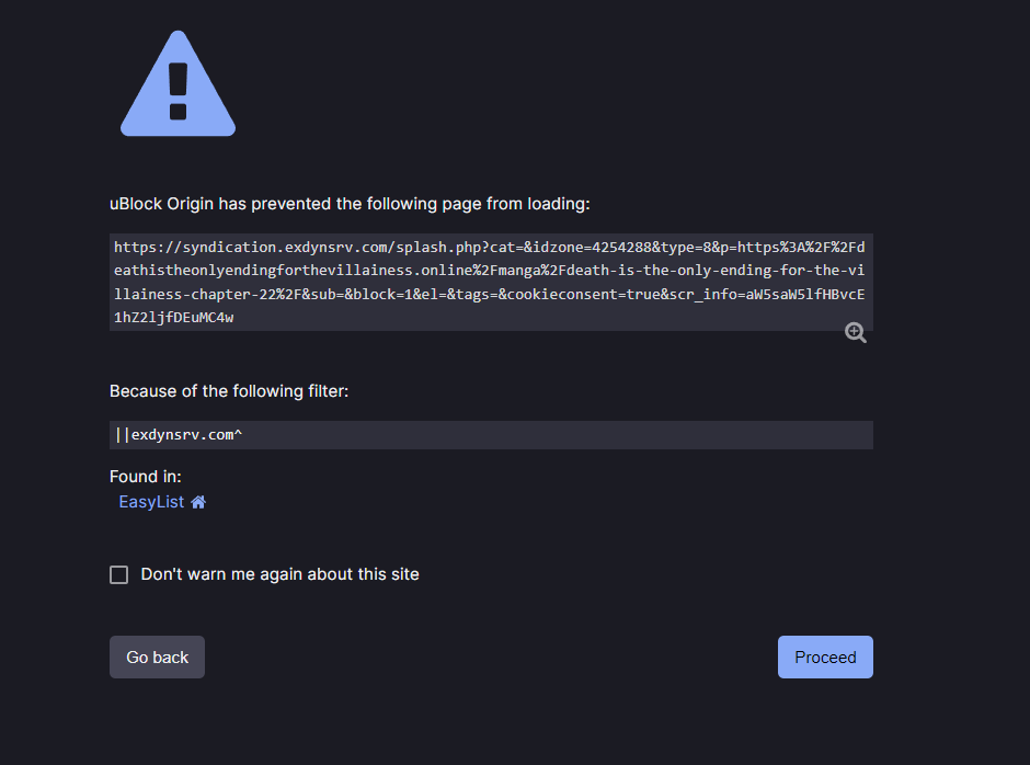 deathistheonlyendingforthevillainess.online: popups · Issue #16059 · uBlockOrigin/uAssets · GitHub