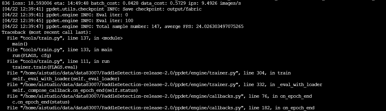 新版本训练报错 · Issue #2735 · PaddlePaddle/PaddleDetection · GitHub