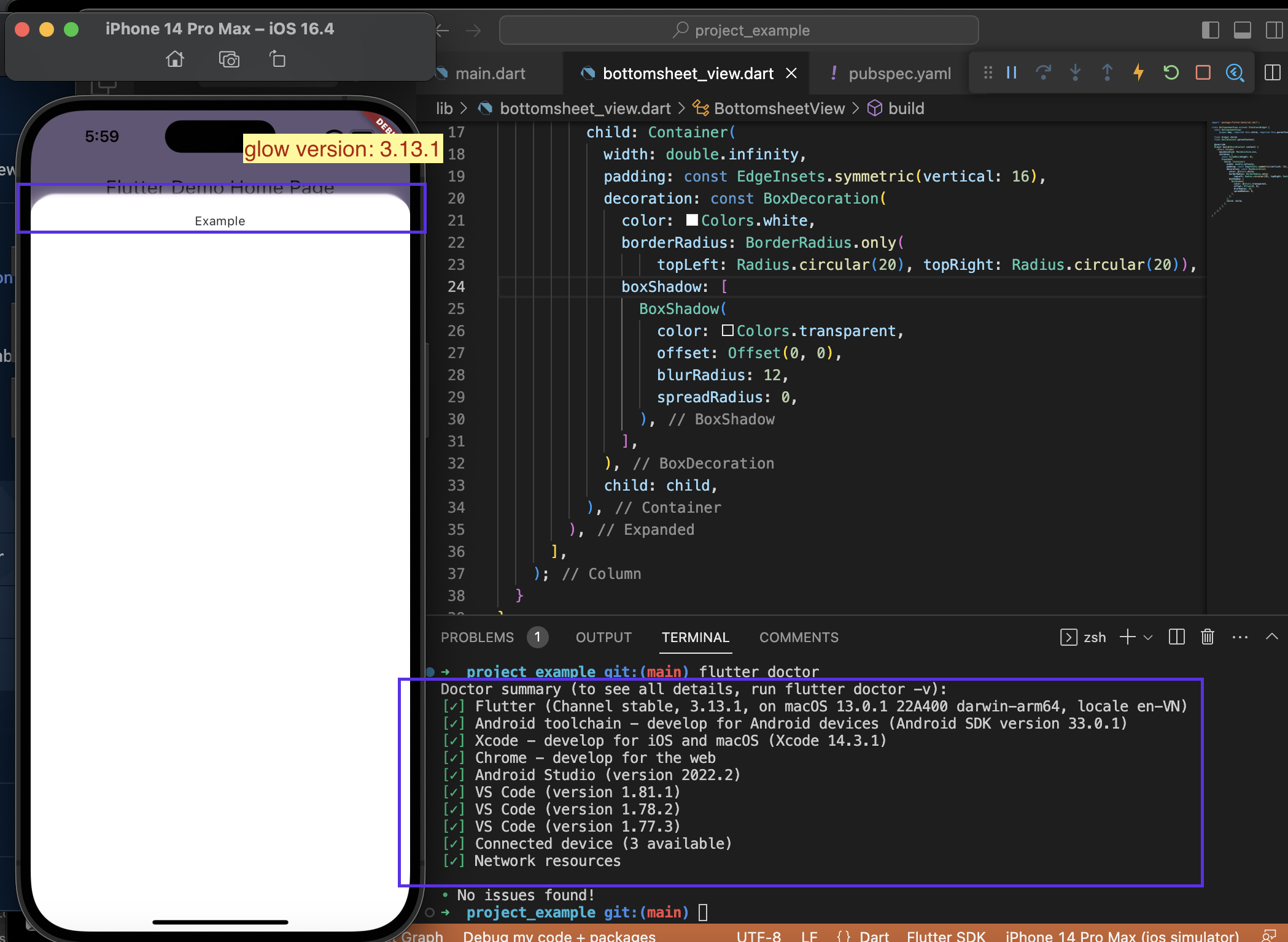 Bottomsheet has glow on the top when I updated latest flutter version ...