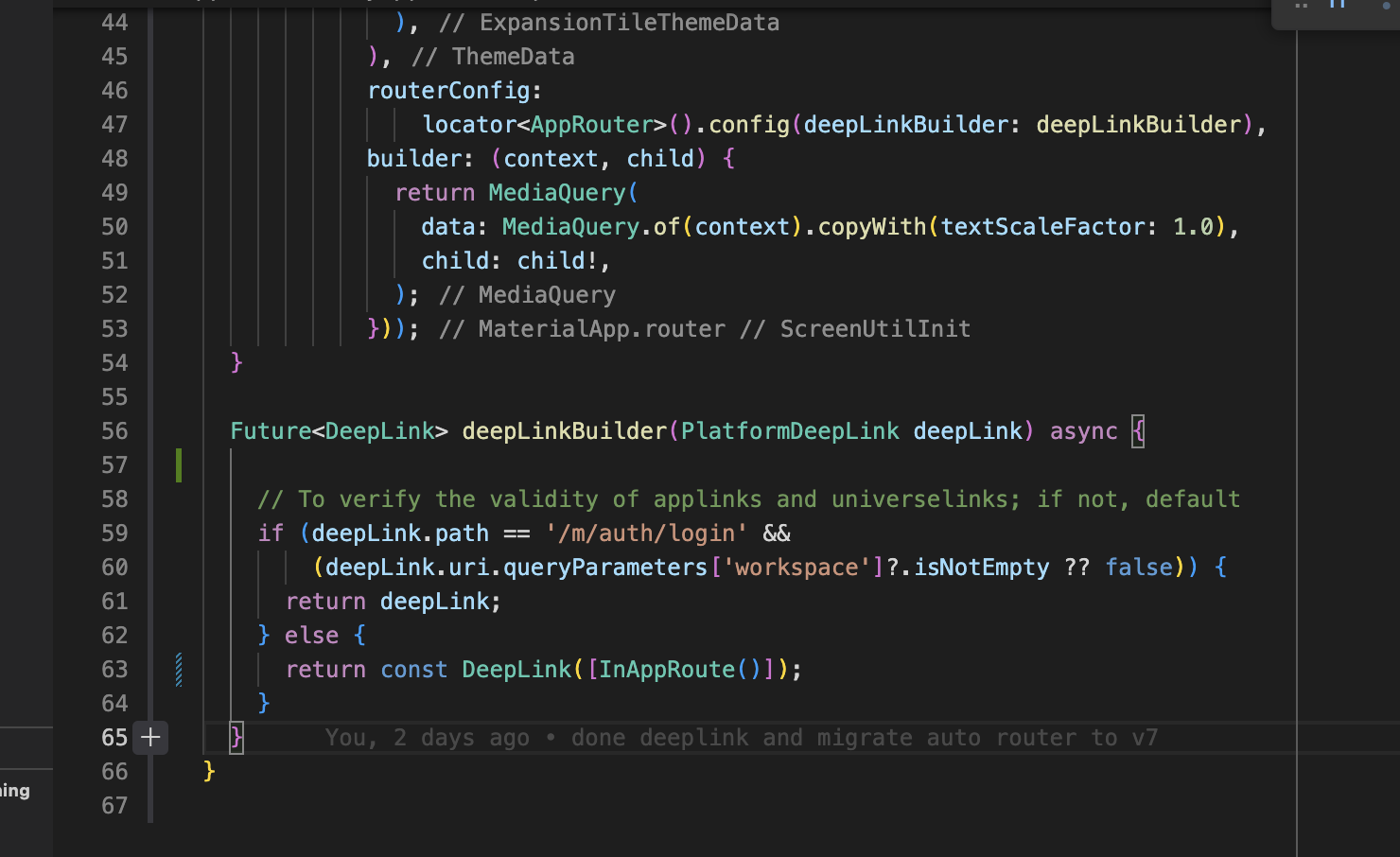 When an app is terminated. DeepLink (Universe Link IOS) only navigate to the '/' root without a ...