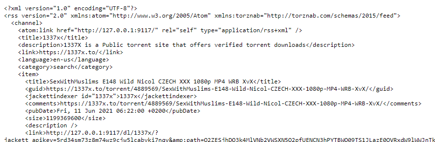 [1337x] rss and search not working with only category (no keyword ...
