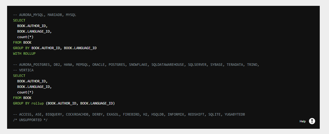 Rollup Cube Should Generate Keyword Not Name · Issue 14849 · Jooq Jooq · Github