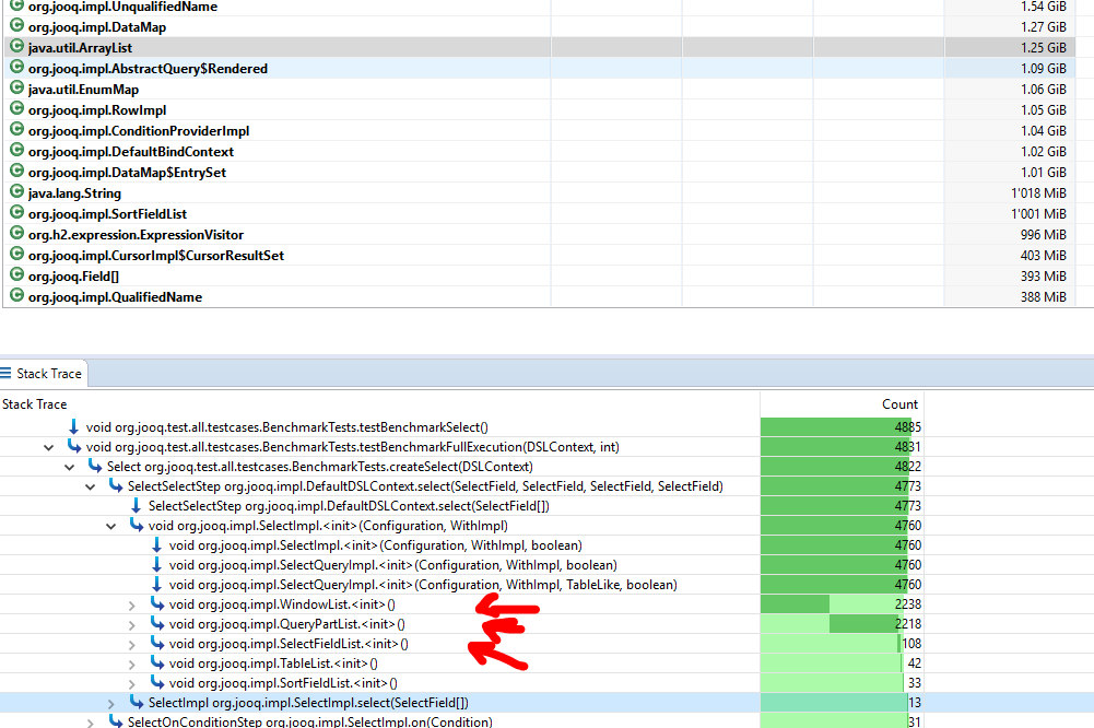 Reduce GC pressure through lazy QueryPartList initialisation in SelectQueryImpl · Issue #6679 ...