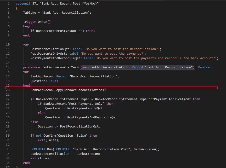 [Event Request] Codeunit::371 "Bank Acc. Recon. Post (Yes/No)" - Function BankAccReconPostYesNo ...
