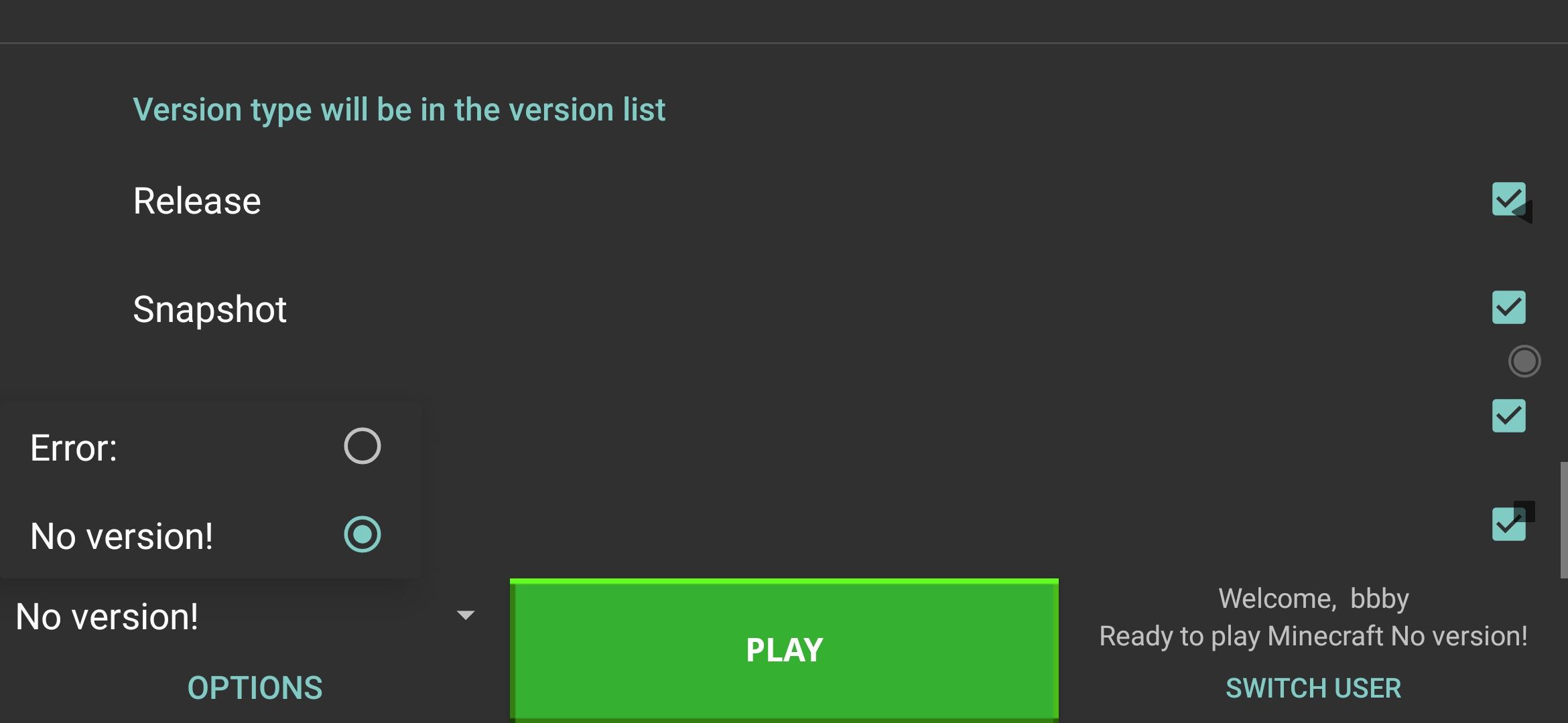 help i can not download versions. I re-downloaded and installed. But it ...