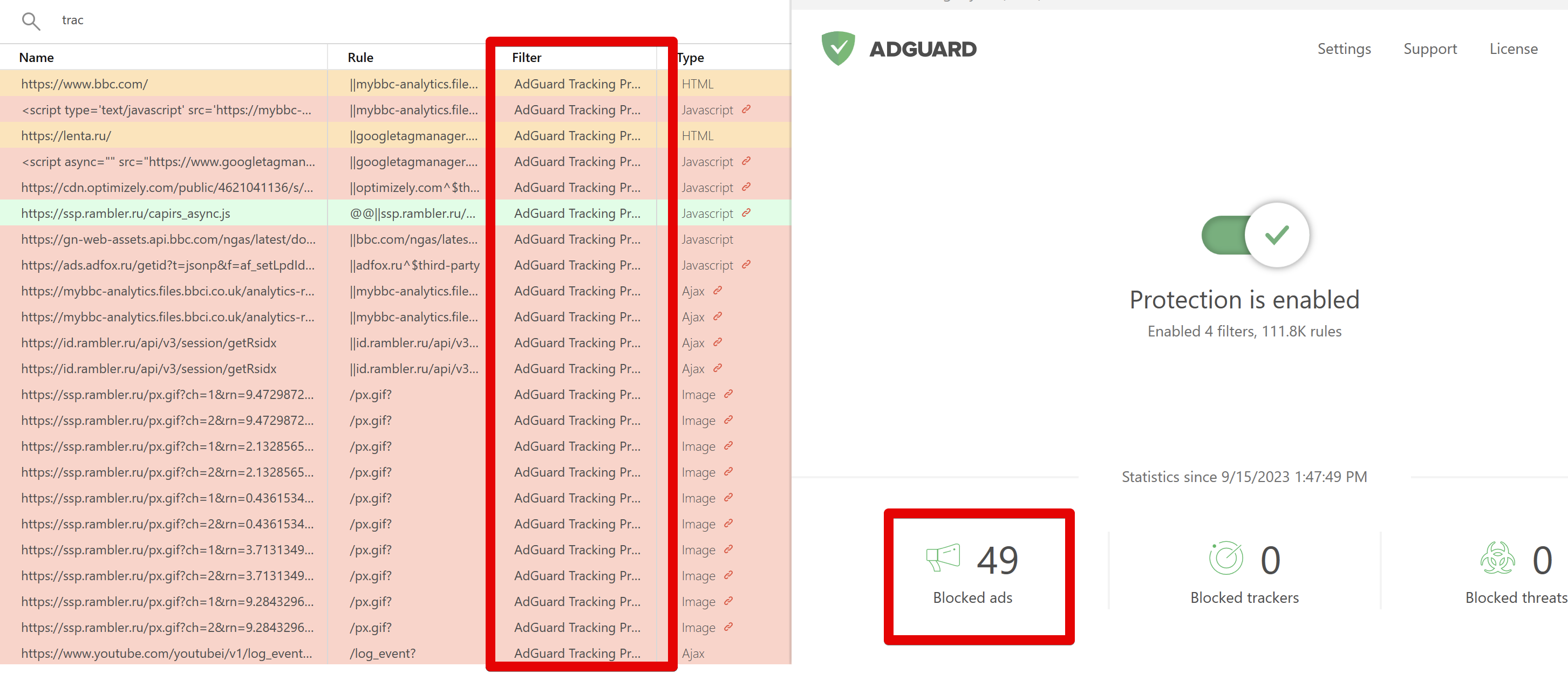Blocked trackers are counted as Blocked ads when using `Optimized` tracking filter · Issue #4840 ...