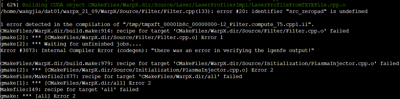 Installation Error Identifier Srczeropad Is Undefined · Issue 2347 · Ecp Warpxwarpx · Github 9541