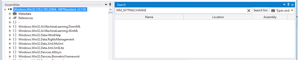 WM_SETTINGCHANGE can't be found. · Issue #682 · microsoft/win32metadata · GitHub