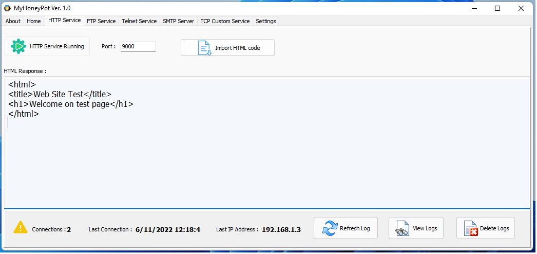 GitHub - FrancescoArruzzoli/MyHoneyPot: Simple HoneyPot Application for ...