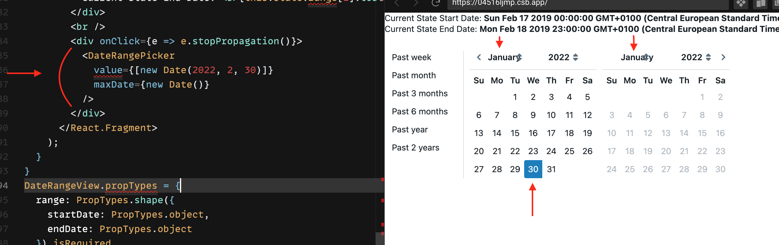 Daterangepicker Issue When Current Date Is 31st Of Any Month And Maxdate Prod Equals To Current