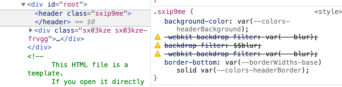 `backdropFilter` doesn't transform locally-scoped tokens in css() · Issue #588 · stitchesjs ...