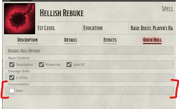 [FEATURE] Allow "Consume uses" to be selected as the default for spell ...