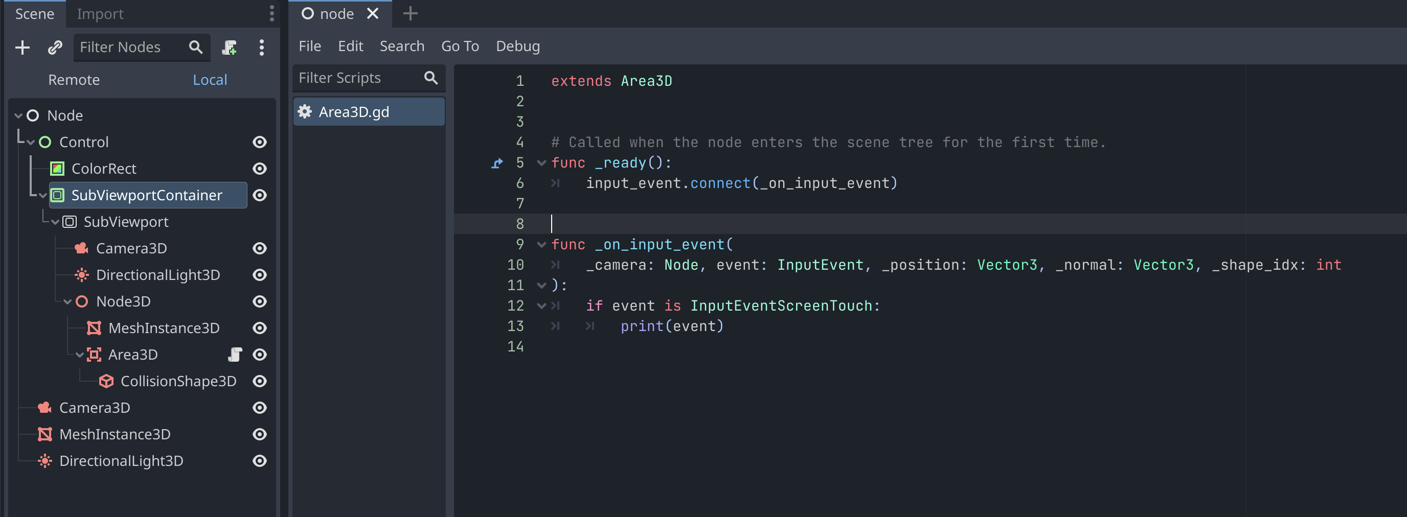 InputEventScreenTouch detection with Area3D in SubViewport not working after drag on mobile ...