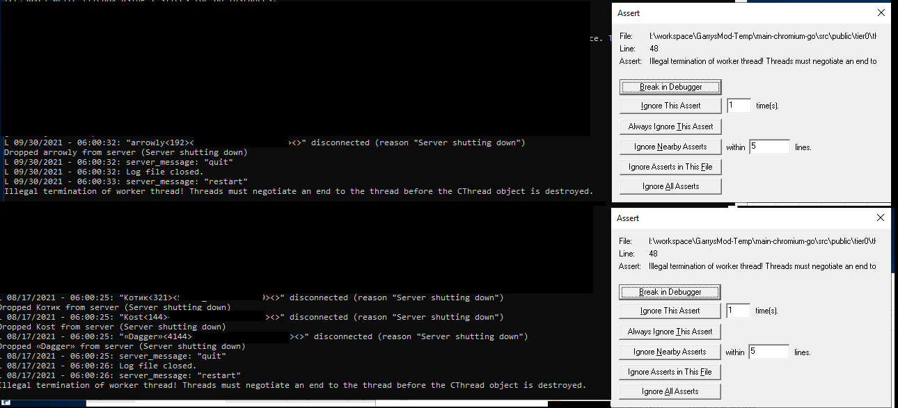 x86-64 Illegal termination assert · Issue #5068 · Facepunch/garrysmod-issues · GitHub
