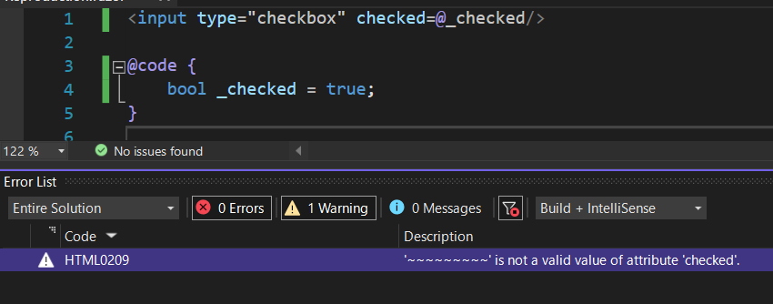 Blazor: Unexpected HTML warnings on Visual Studio 2022 preview · Issue #4652 · dotnet/razor · GitHub