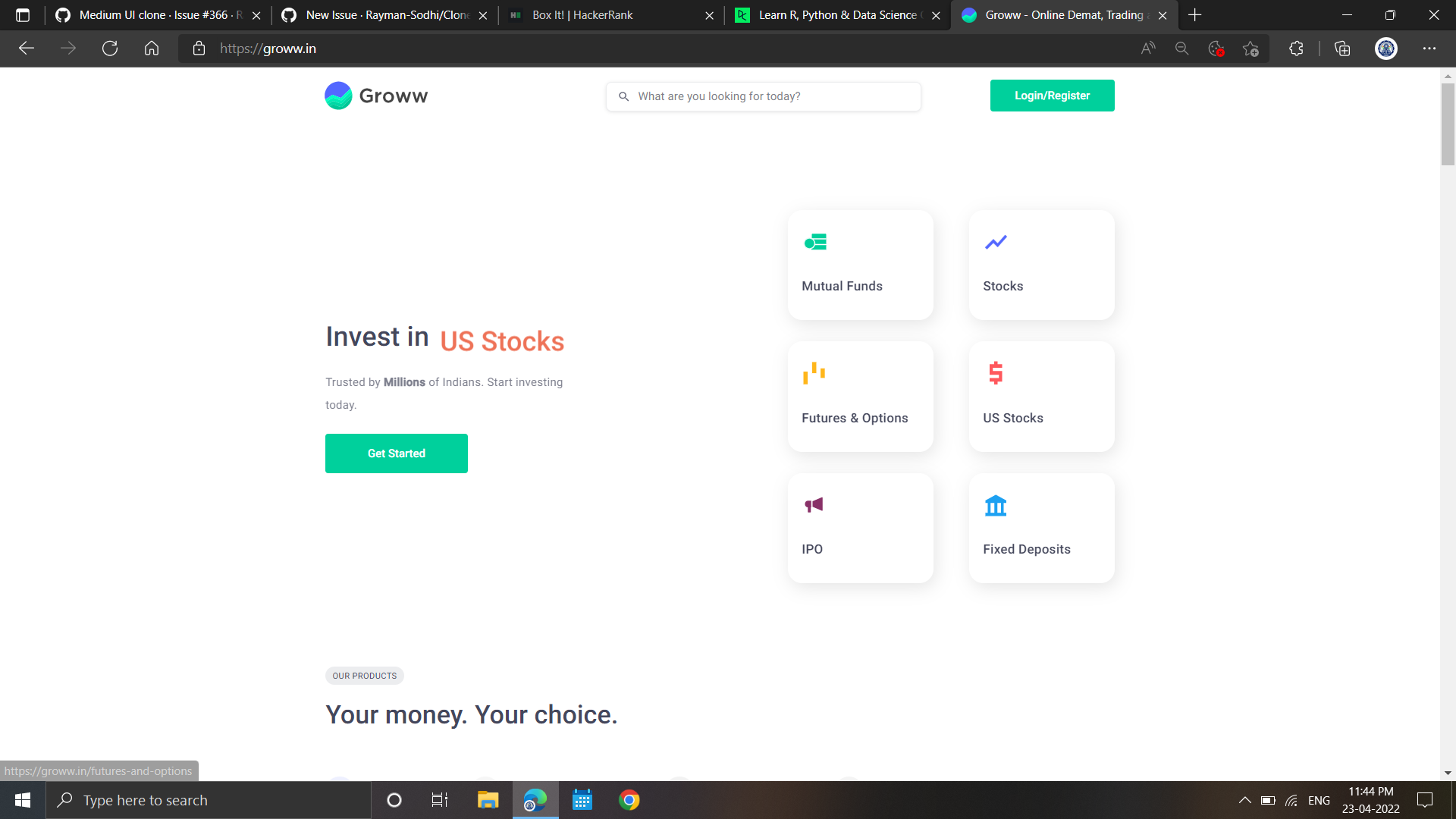 Groww investement website clone . · Issue #409 · Rayman-Sodhi/Clone-IT · GitHub