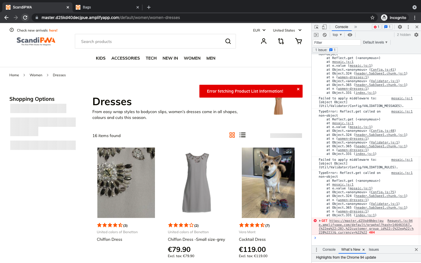 Error Message Error Fetching Product List Information Appears For 7920