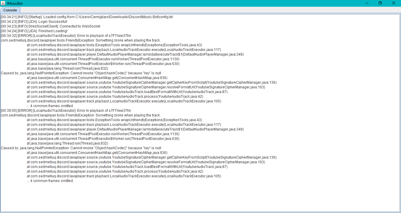 [Bug Report] Bot not beginning to play music · Issue #554 · jagrosh/MusicBot · GitHub