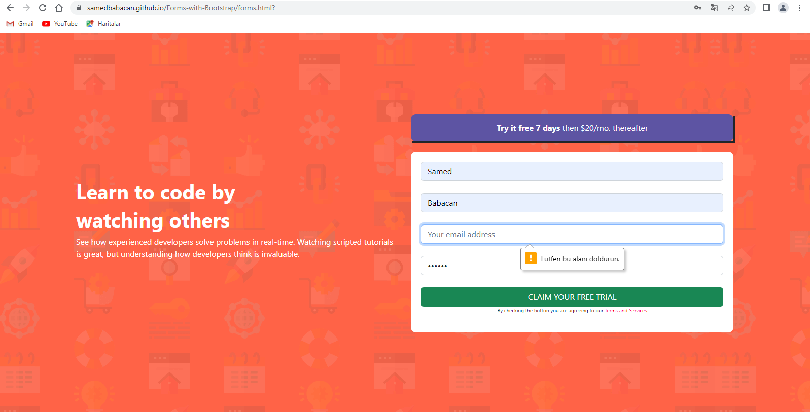GitHub - samedbabacan/Forms-with-Bootstrap