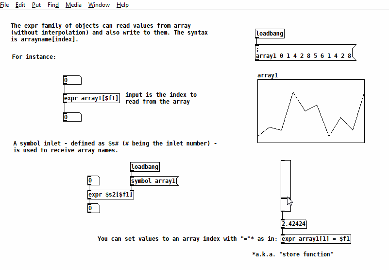 [expr array1[1] = $f1] crashes pd · Issue #1255 · pure-data/pure-data · GitHub