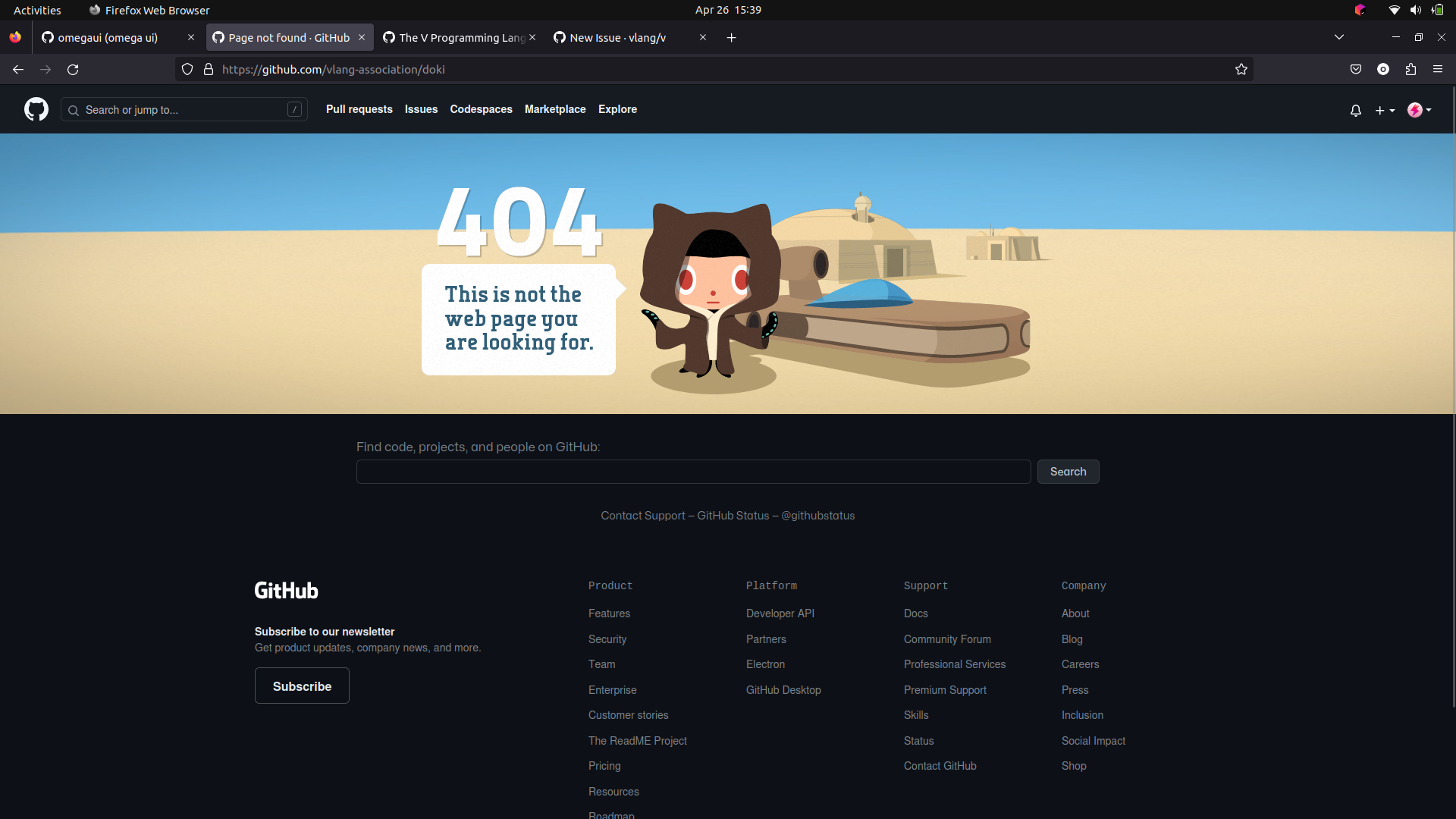 Powered by Doki Link points to a 404 Page in VOSCA docs. · Issue #18060 · vlang/v · GitHub