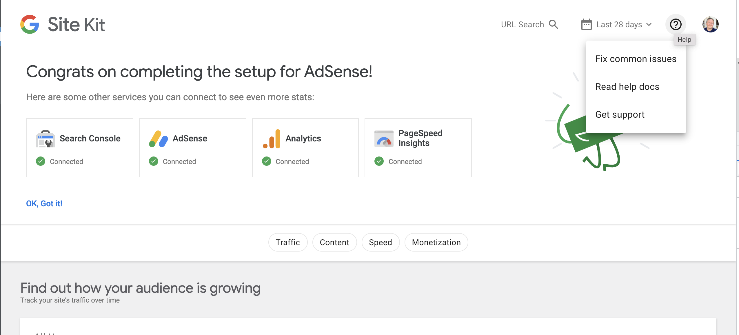 Add AdSense link in 'Help' dropdown when service connected · Issue ...