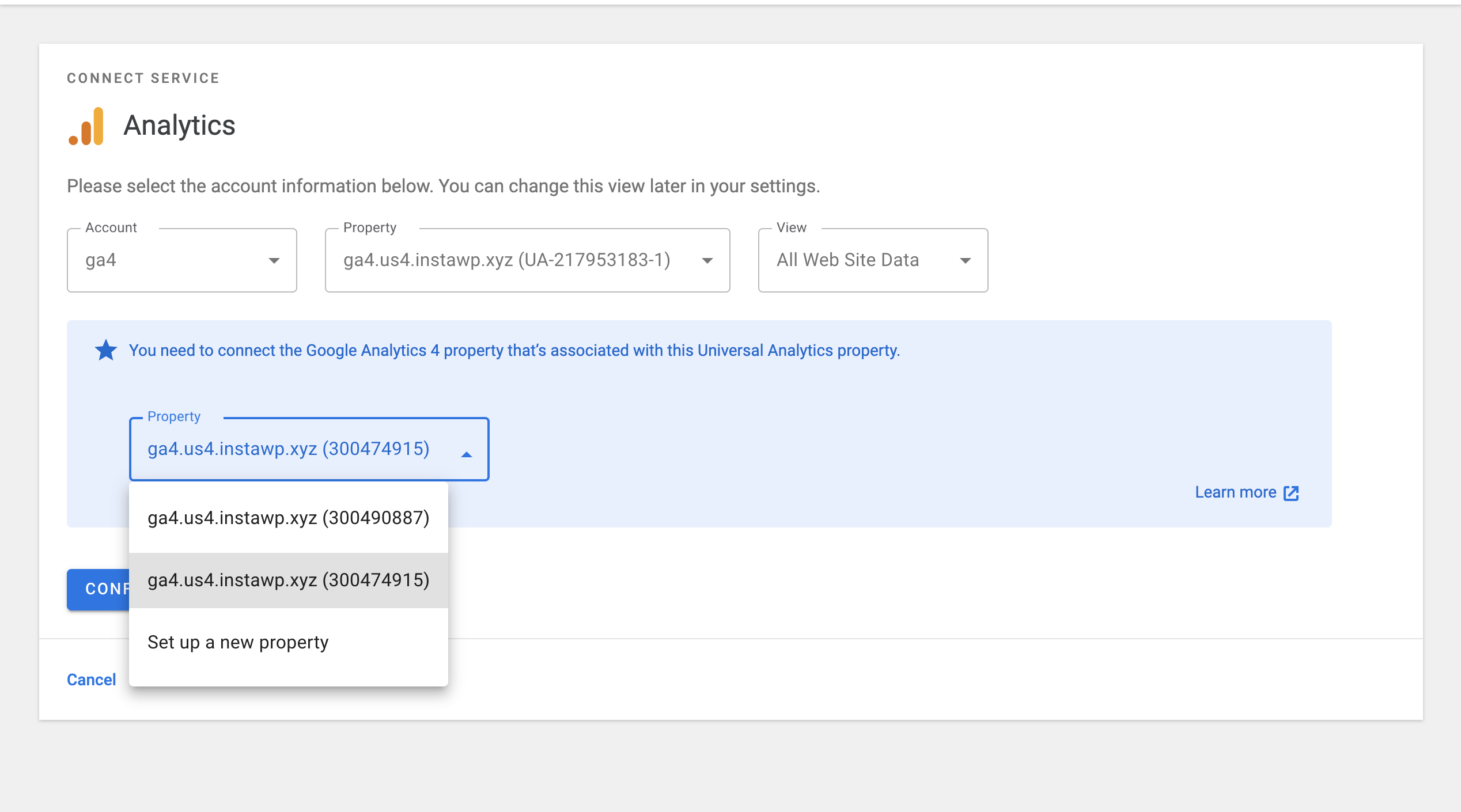 GA4 issues when connecting Analytics, unable to select or place snippet. · Issue #4677 · google ...