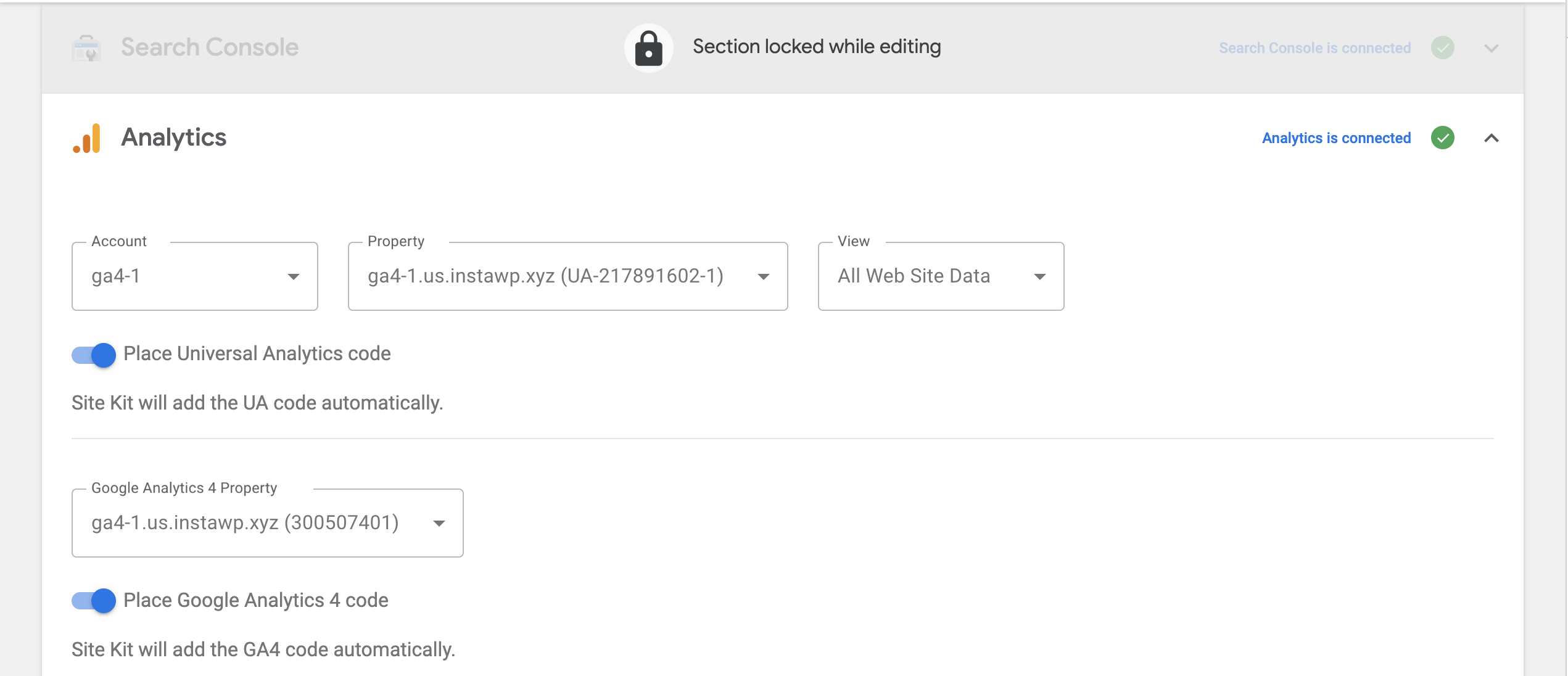 GA4 issues when connecting Analytics, unable to select or place snippet. · Issue #4677 · google ...